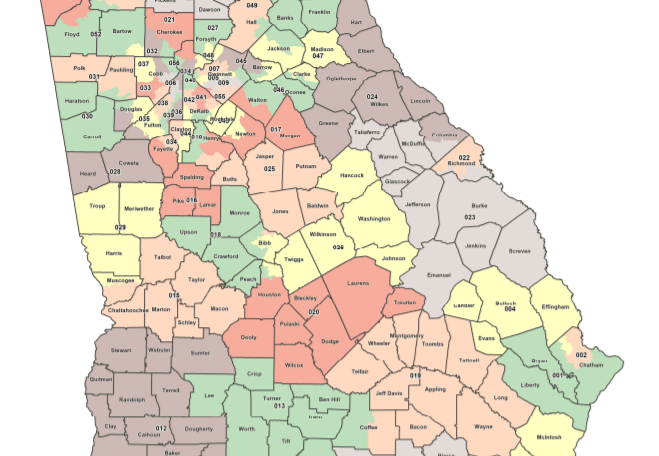Here's the proposed Georgia state senate district map