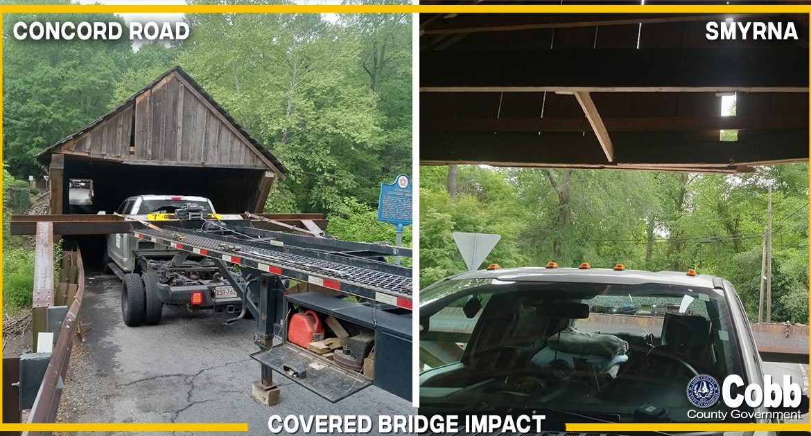 Concord Road Covered Bridge Damaged After Car Carrier Ignores Warnings