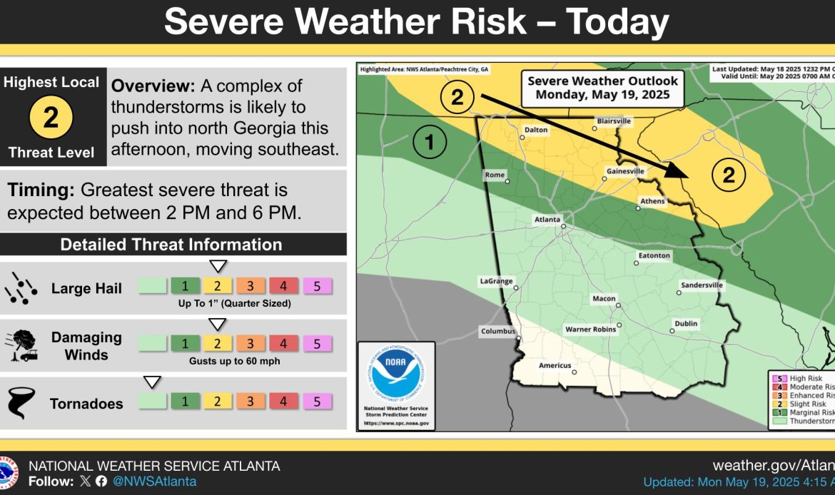 Severe Storms Threaten Georgia Today