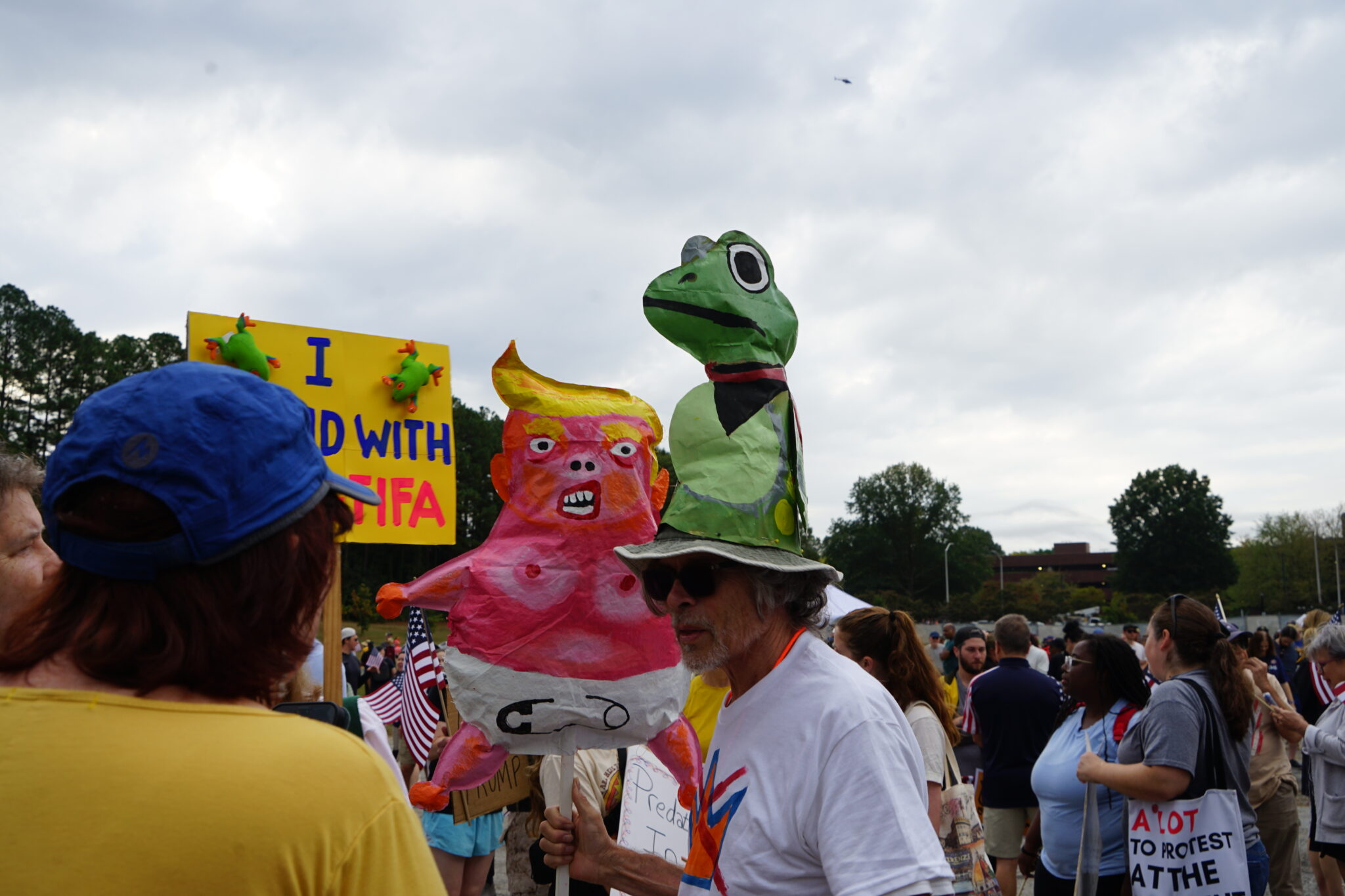 Thousands, Including Some Dressed as Frogs, Rally Against Trump No ...