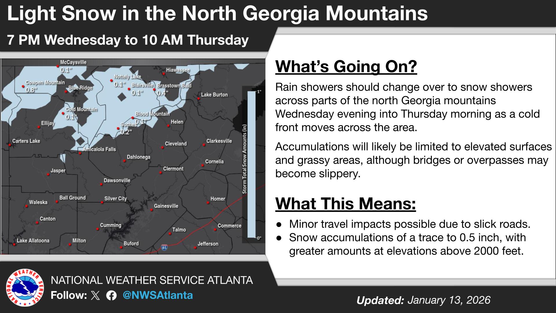 The Latest on Georgia's Expected Thursday Snow