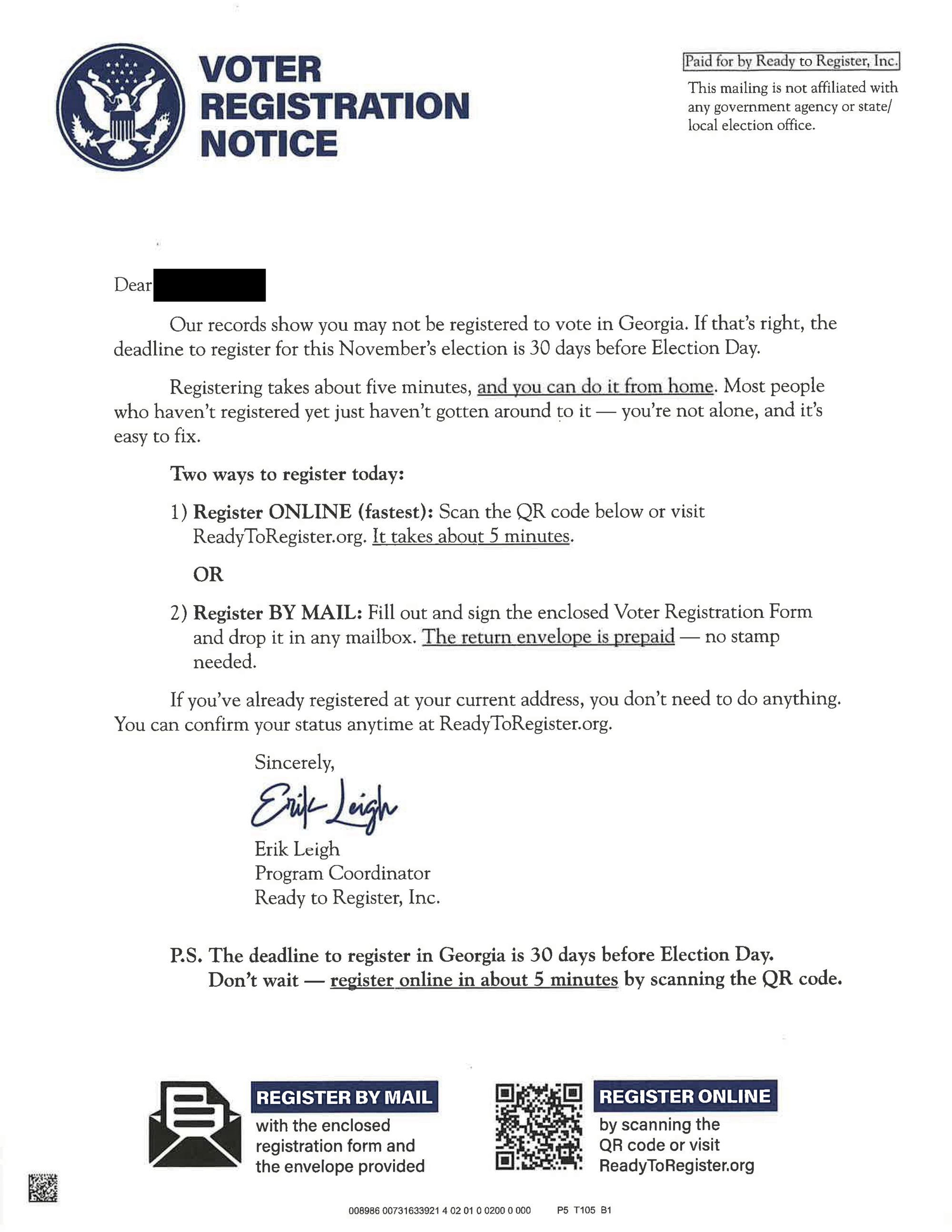 Fake 'Election Notice' floods Cherokee County mailboxes